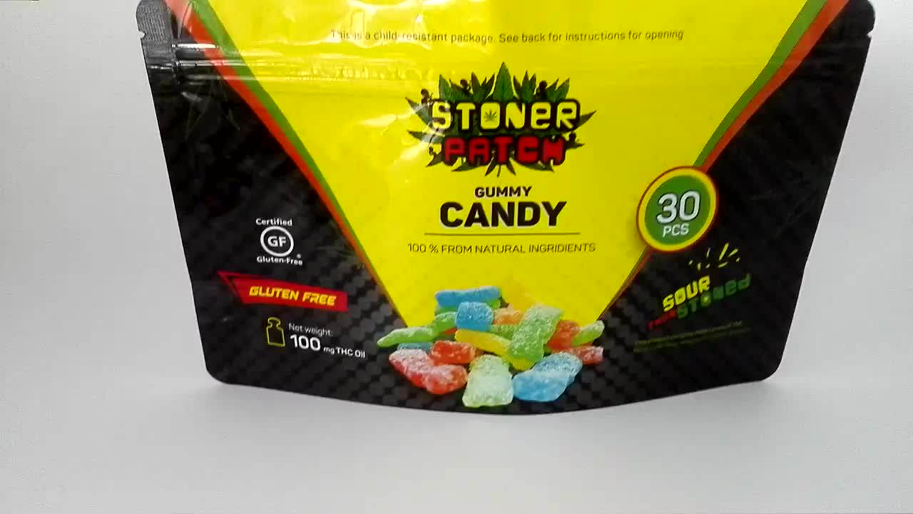 Custom Printing Stand Up Foil Plastic Gummy Candy Packaging Bags With ...