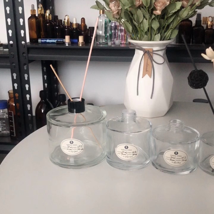 Luxury Classic Cylindrical Clear Reed Diffuser Bottle 50ml 100ml 150ml 210ml Glass With Screw ...