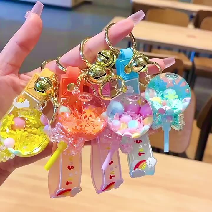 38 Designs Cute Cartoon Animal Liquid Key Chain Keychains Pendant Lady ...