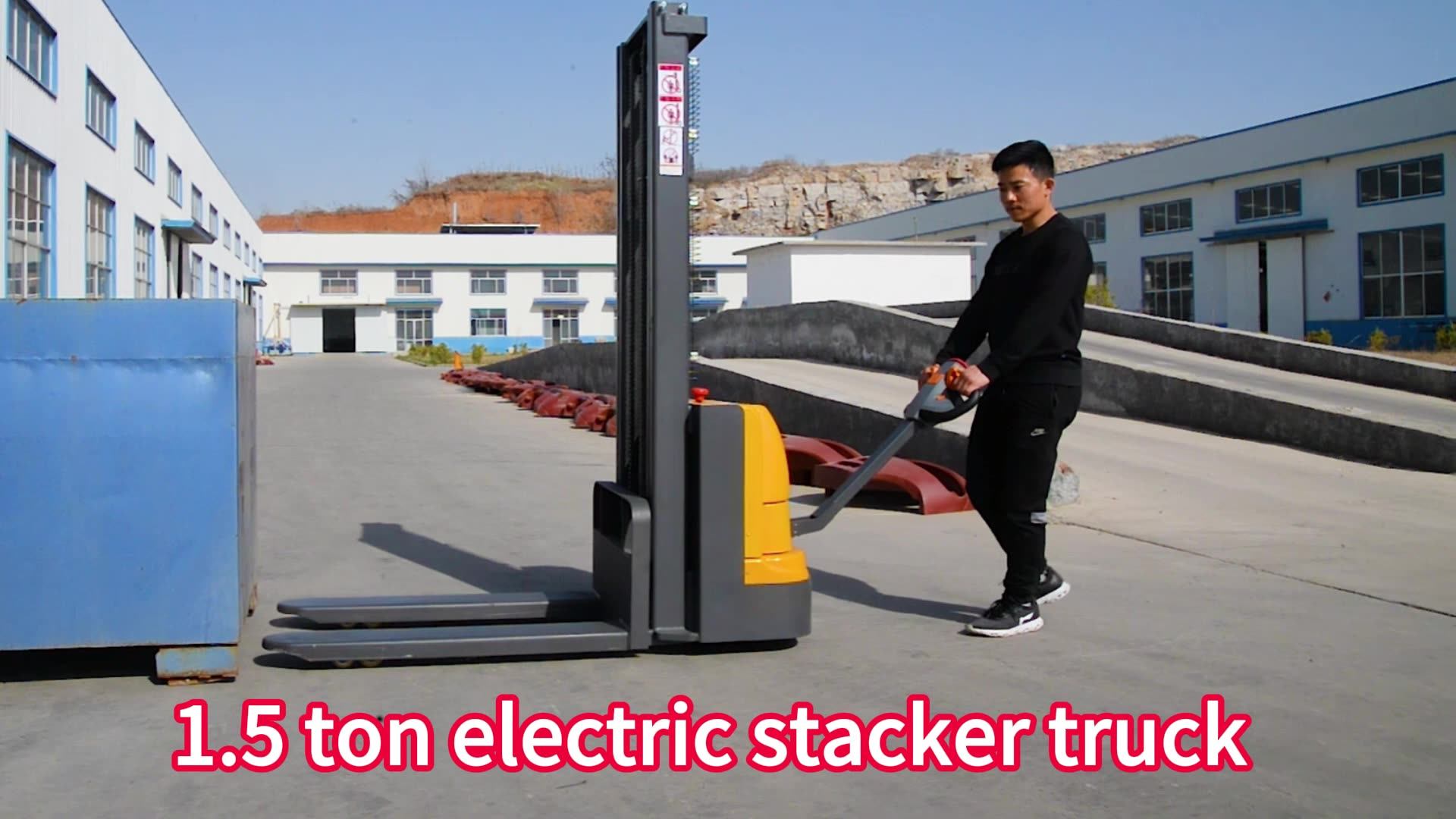 Yuli Electric Stacker Truck 1500 Kg Electric Stacker Forklift Truck 24v ...