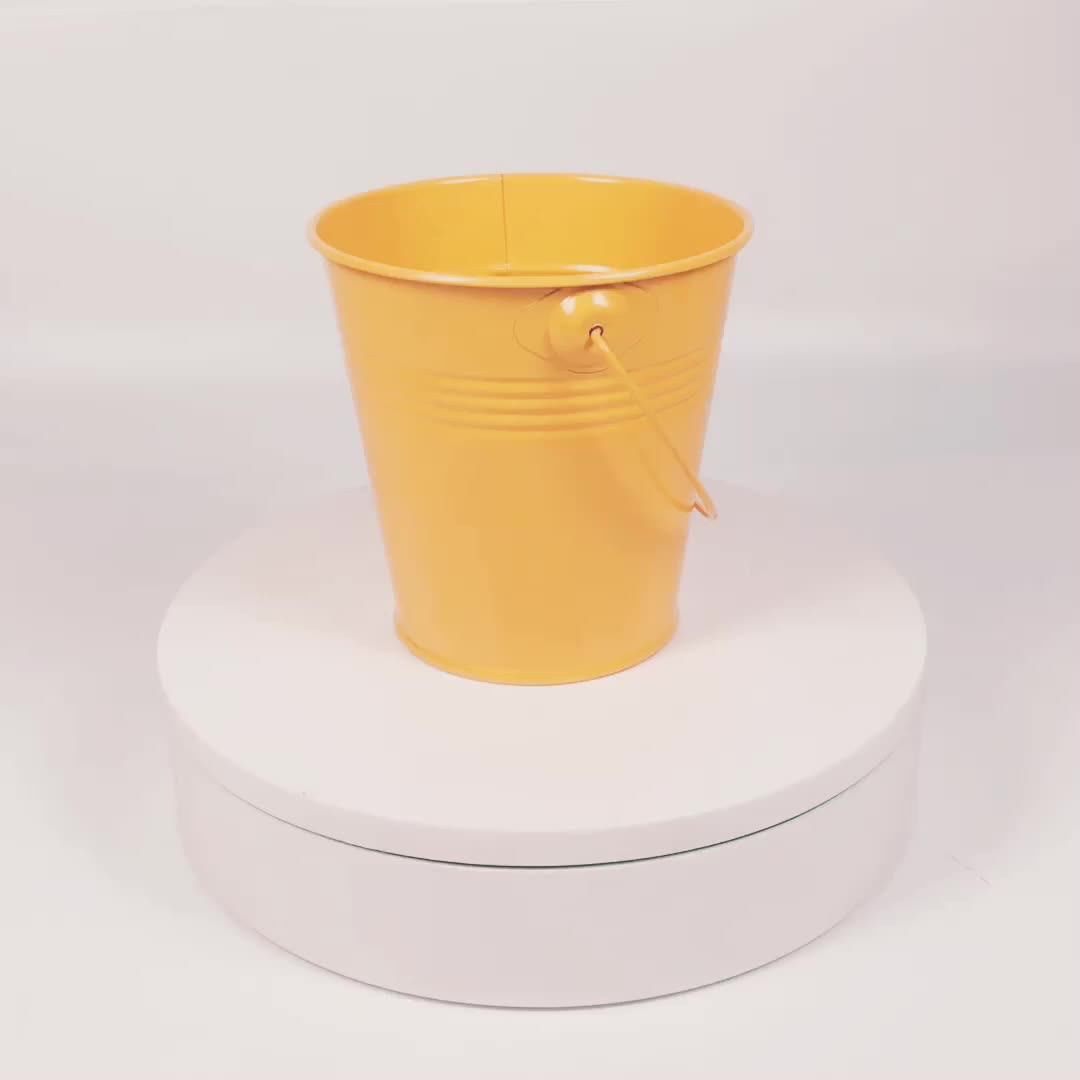 Kids Small Galvanized Metal Water Bucket With Hoop Handle For Gardening ...