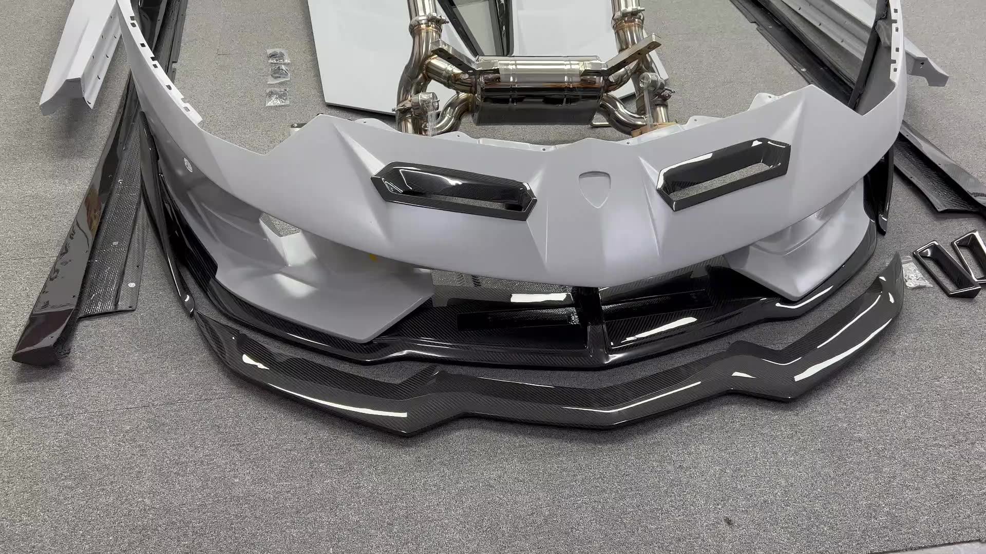 For Lamborghini Aventador Lp700 Dry Carbon Fiber Svj Style Front Bumper ...