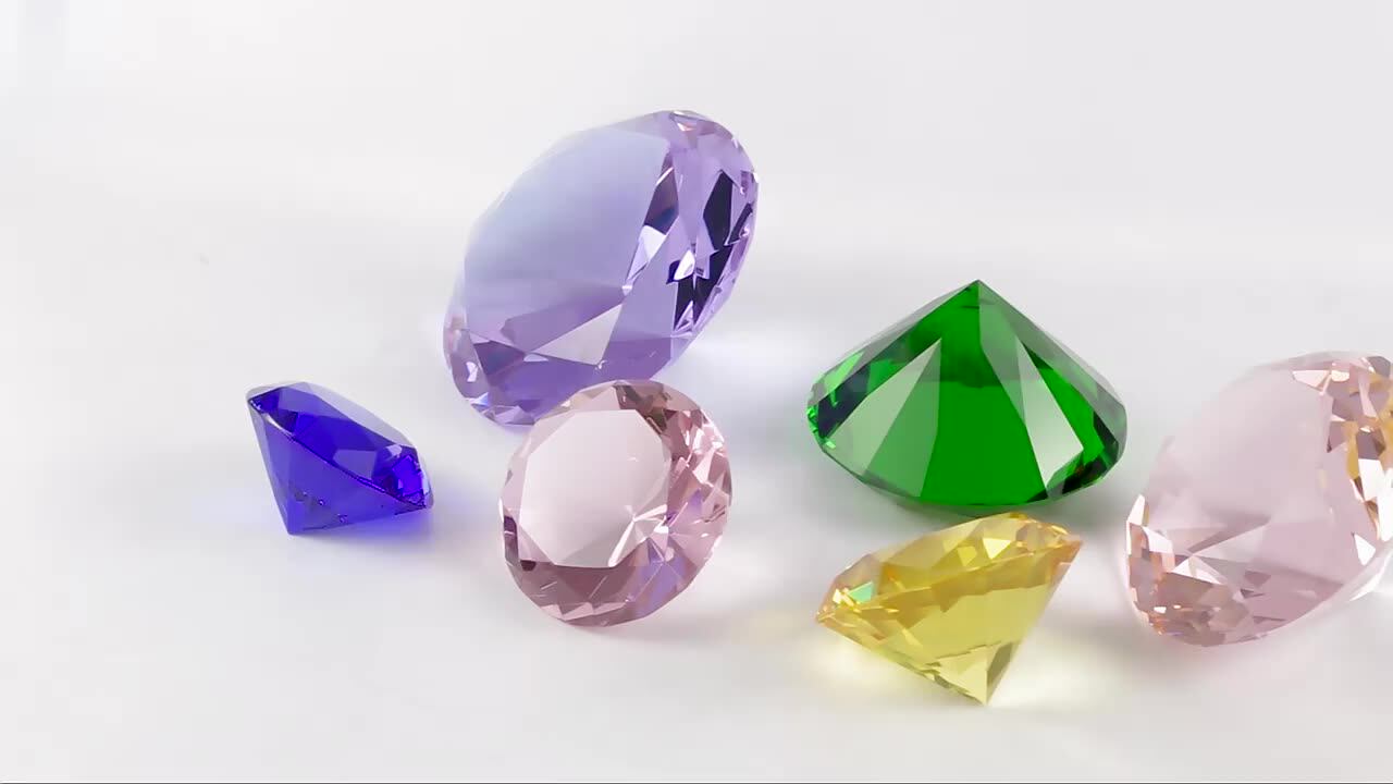Large Size Glass Diamond Paperweight Home Decoration Colourful K9 ...