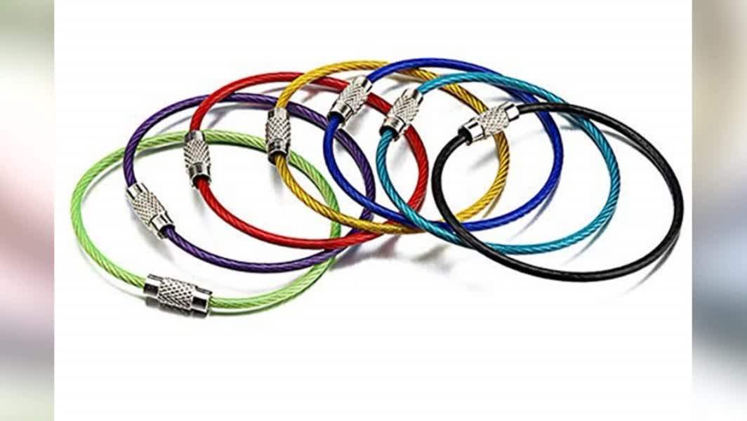 Stainless Steel Wire Keychains 2mm Cable Key Rings - Buy 2mm Cable Key ...