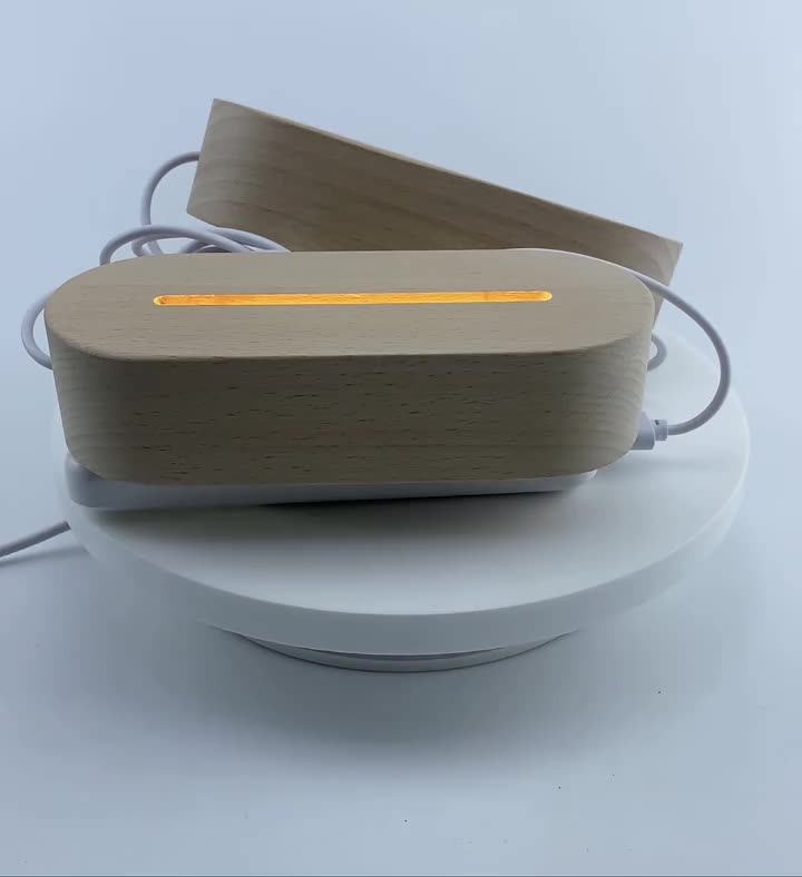 Wholesale Wood Led Night Light Base Wooden 3d Led Lamp Base For 3d ...