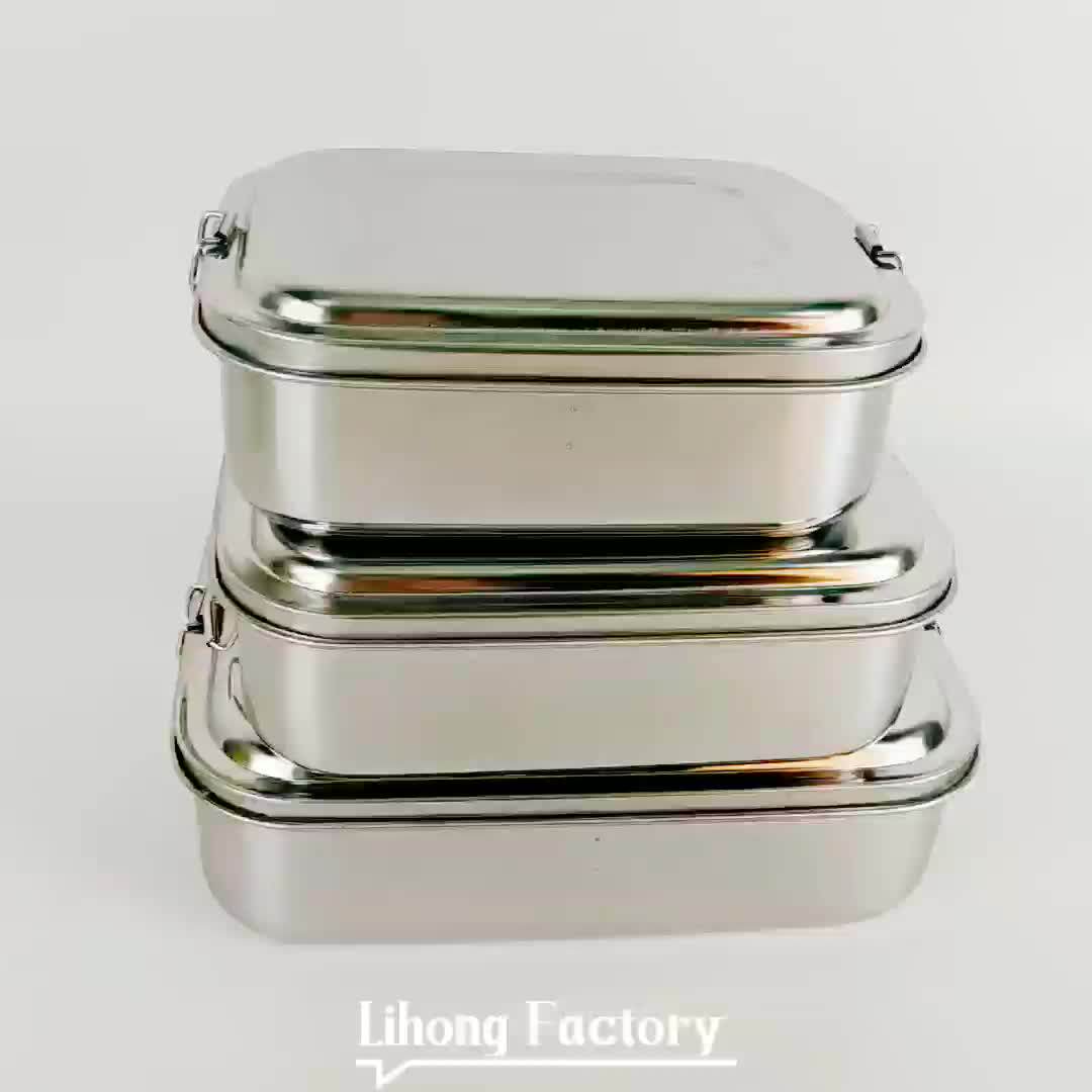Eco Stainless Steel Food Container 2 Compartment Metal Lunch Box - Buy ...