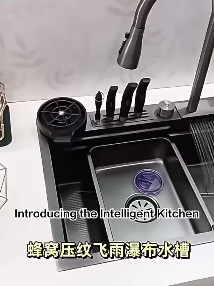 Modern Design Intelligent Kitchen Sink Advanced Gray Stainless Steel ...