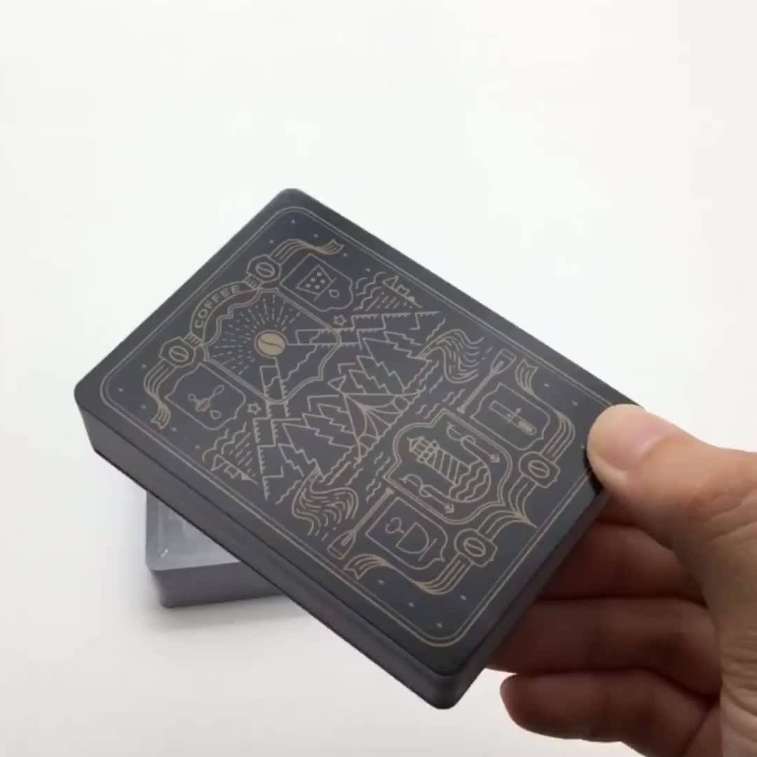 Both Sides Customized 310gsm Germany Black Core Paper Playing Cards ...