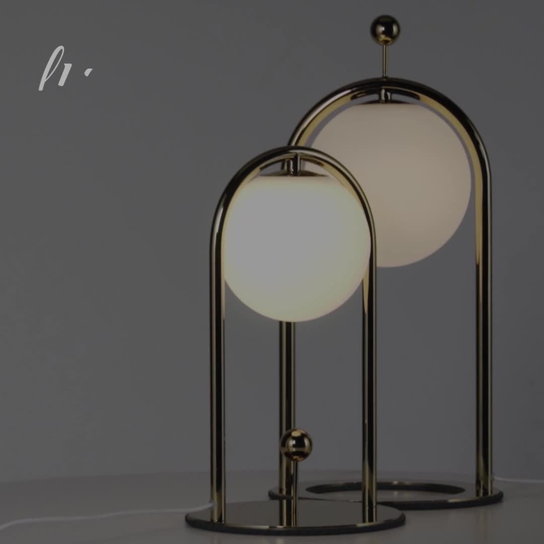 Modern Glass Globe Dimmable Table Light Bed Side Night Light Lamp ...