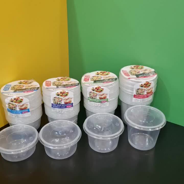 Oem Microwavable Disposable Plastic Container Packing Use Pp Round ...