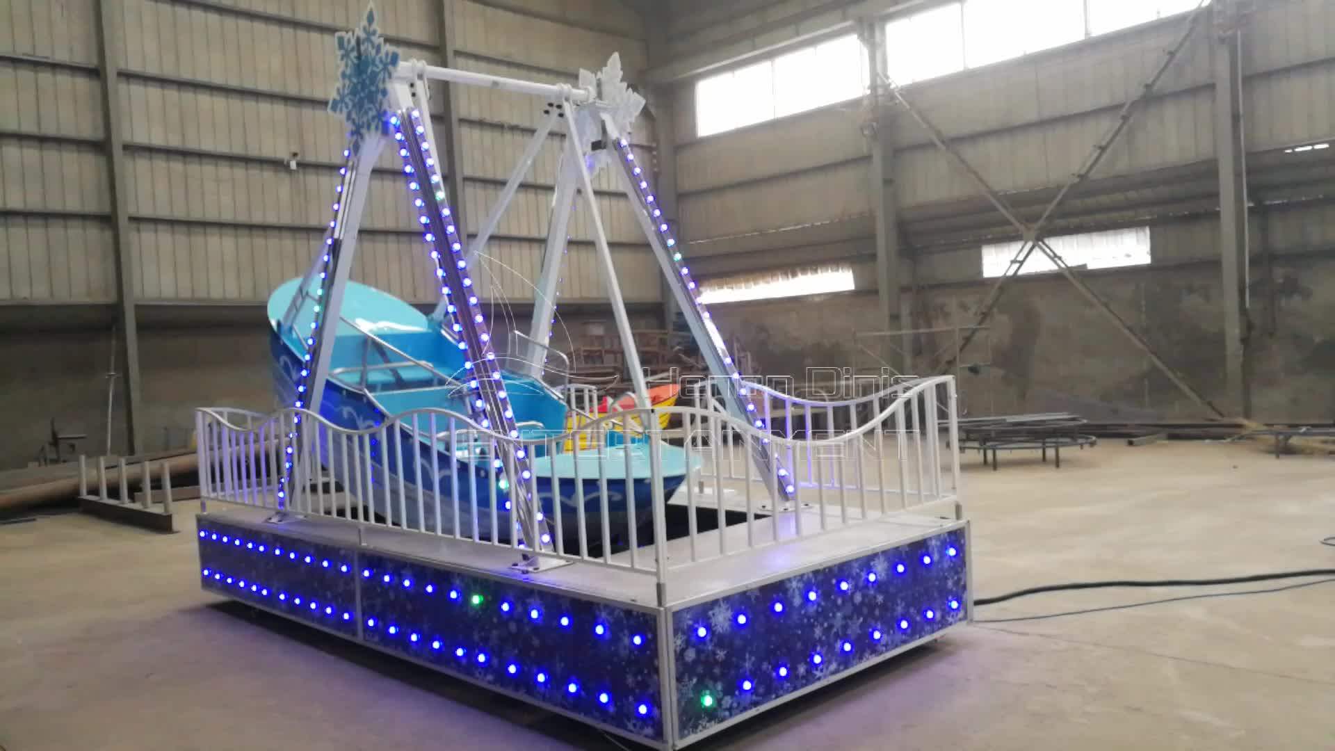 Portable Carnival Rides Pirate Ship Trailer Mounted Mini Pirate Ship ...