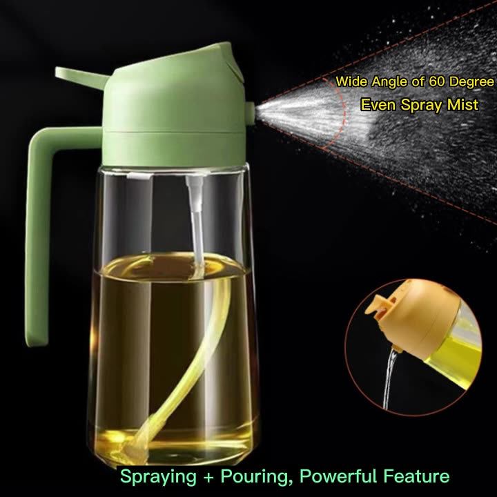2 In 1 Glass Oil Mister Cooking Glass Spray Oil Control Container ...