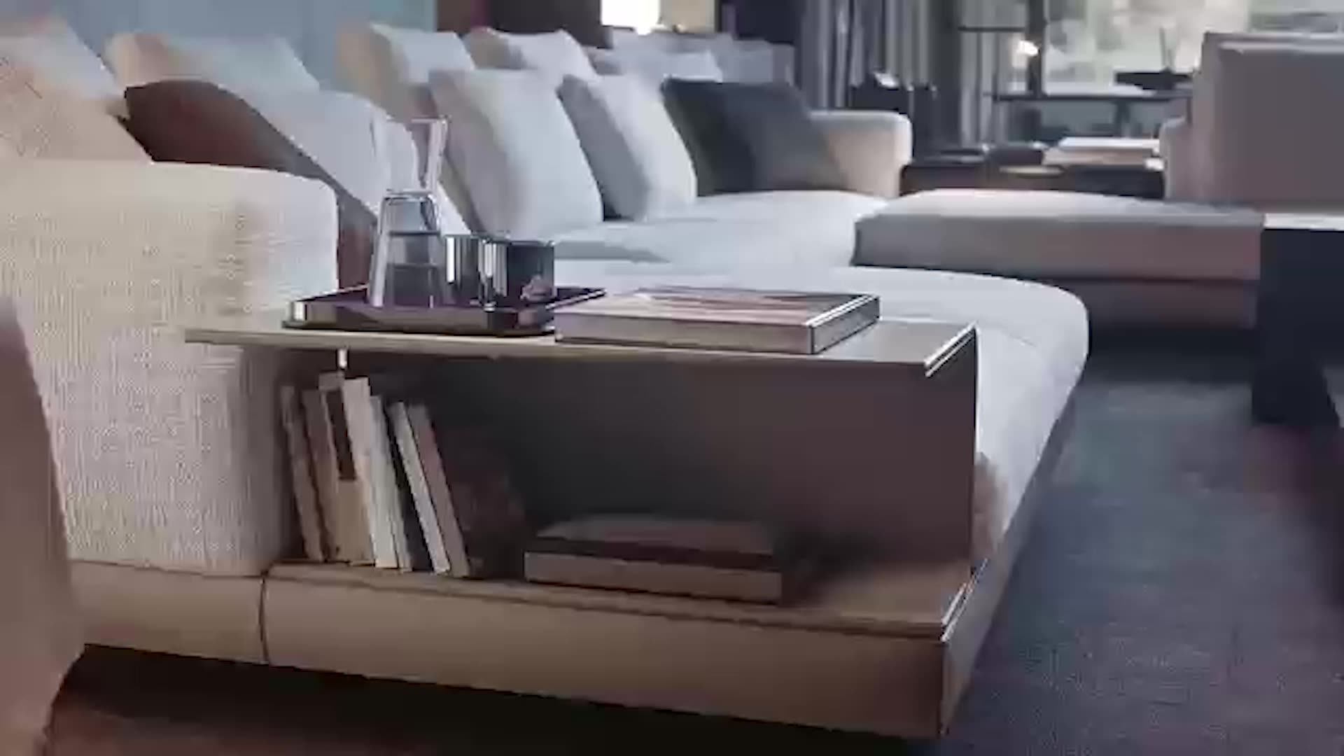 Modern Luxury Hotel Couch Bed Lounge Suite L U Shape Velvet Sectional ...