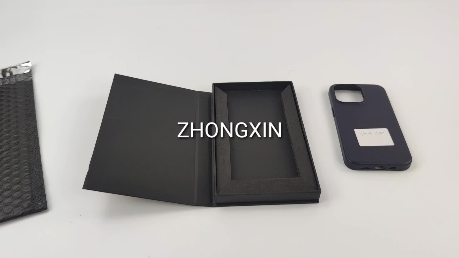 Luxury Empty Matte Black Paper Cardboard Cell Phone Case Packing Box ...