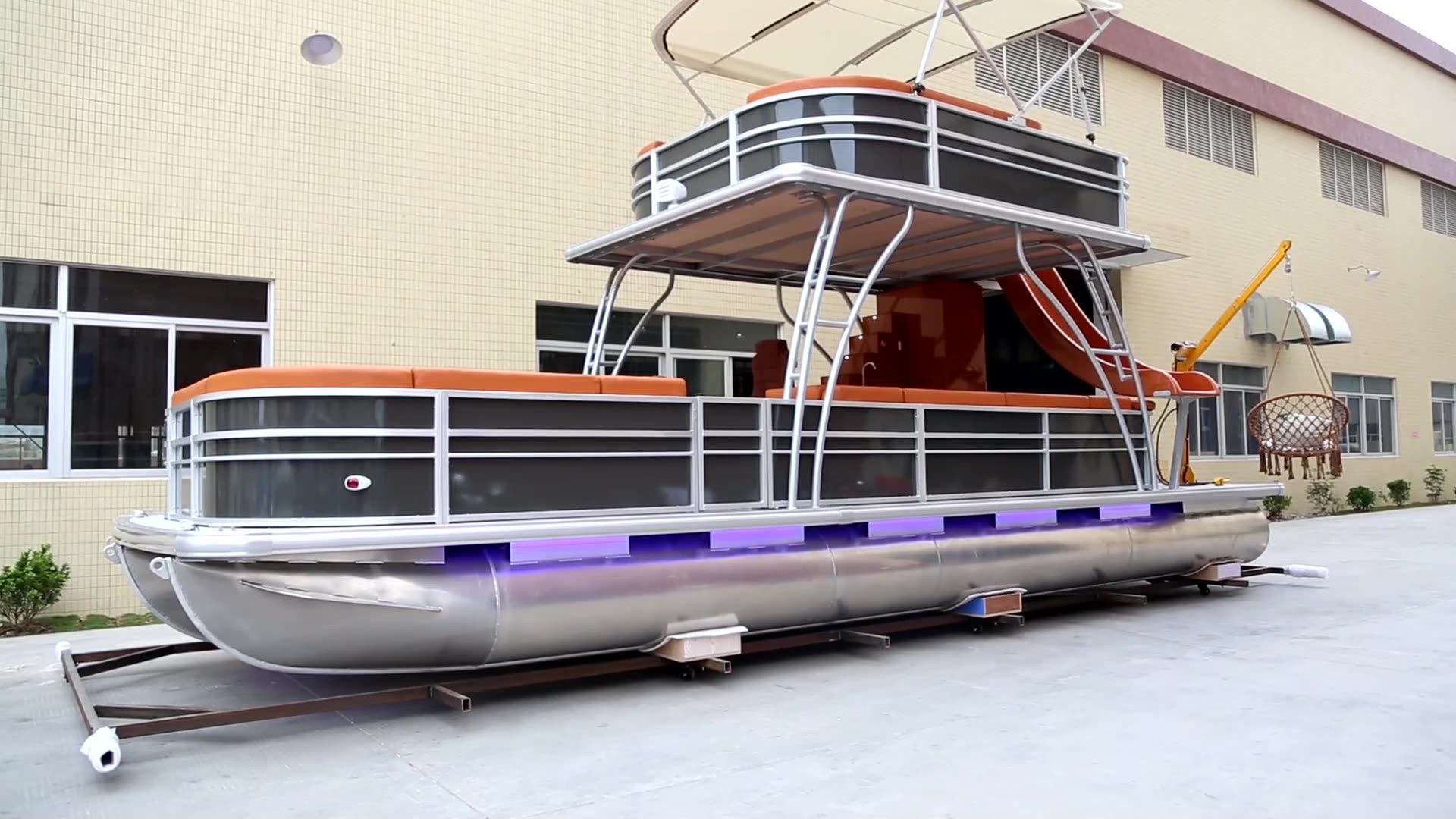 Kinocean Fiberglass Railing Fence Pontoon Boat Luxury Tritoon Boat With ...