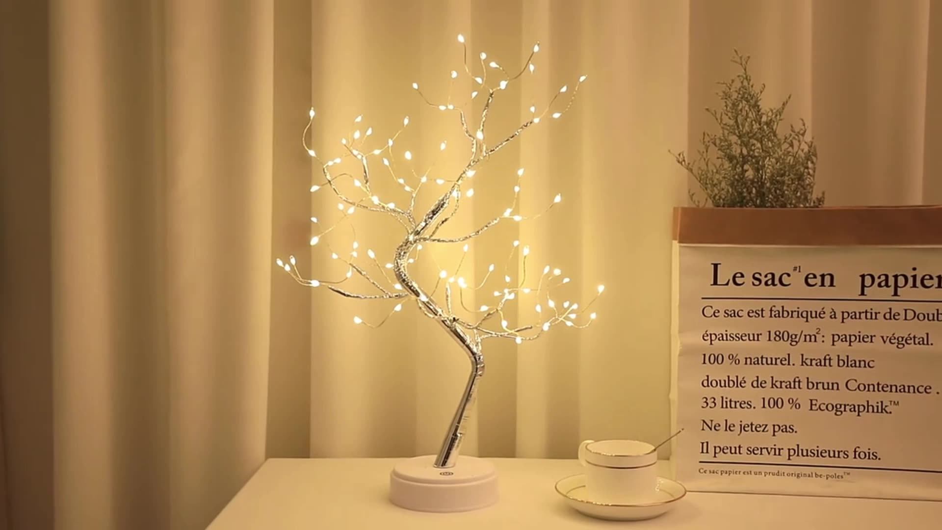 108 Led Bonsai Tree Fairy Light Tree Lamp Battery Usb Artificial White ...