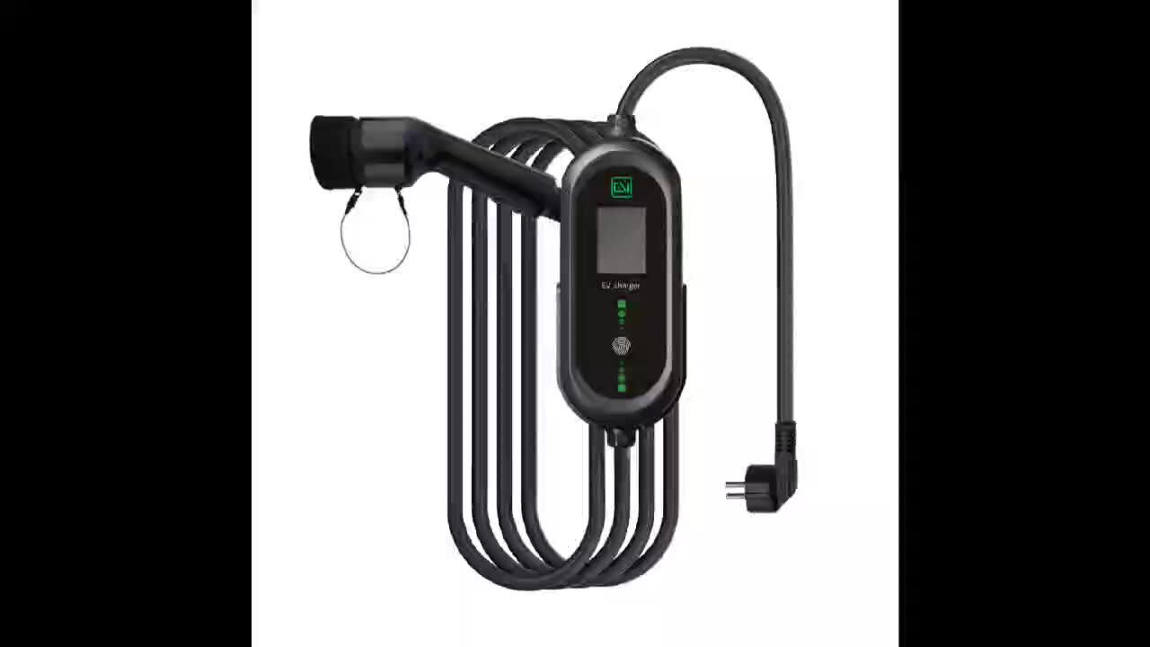 Level 2 Portable Ev Charger 16 Amp Electric Car Charger Nema 6-20 Plug ...