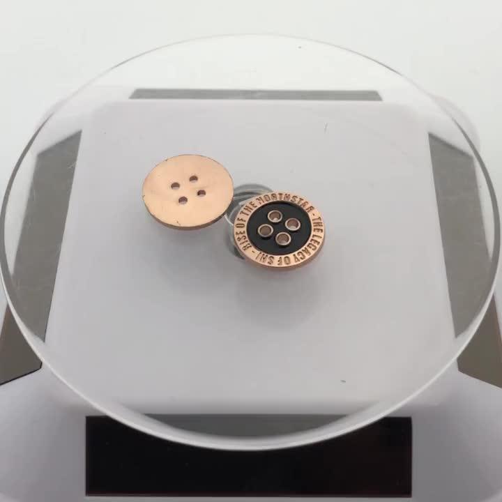 European Standard Provide Custom Brand Logo Engraved Gold 4 Hole Metal ...