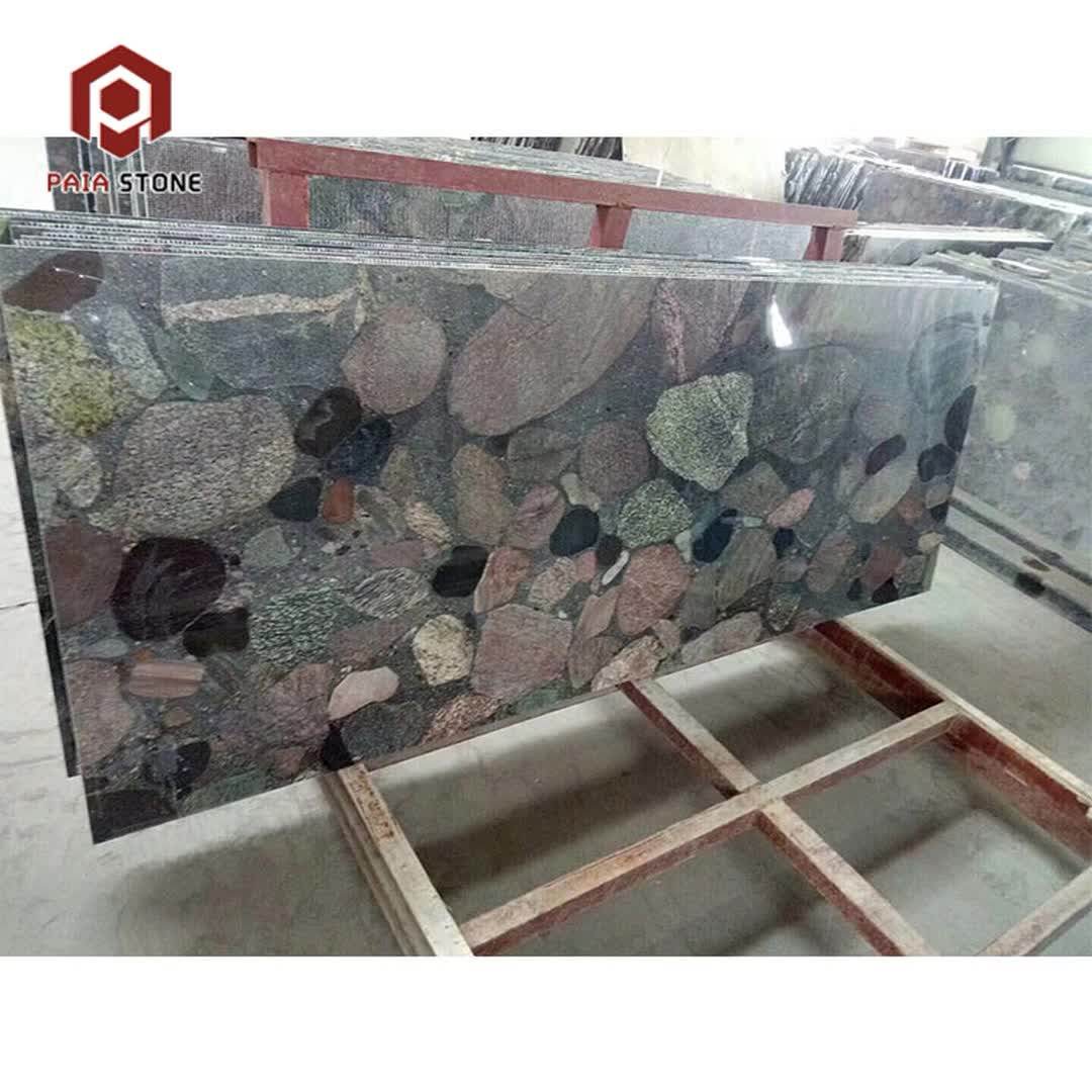 Colourful Pebble Granite Kitchen Countertops,High Quality Outdoor ...