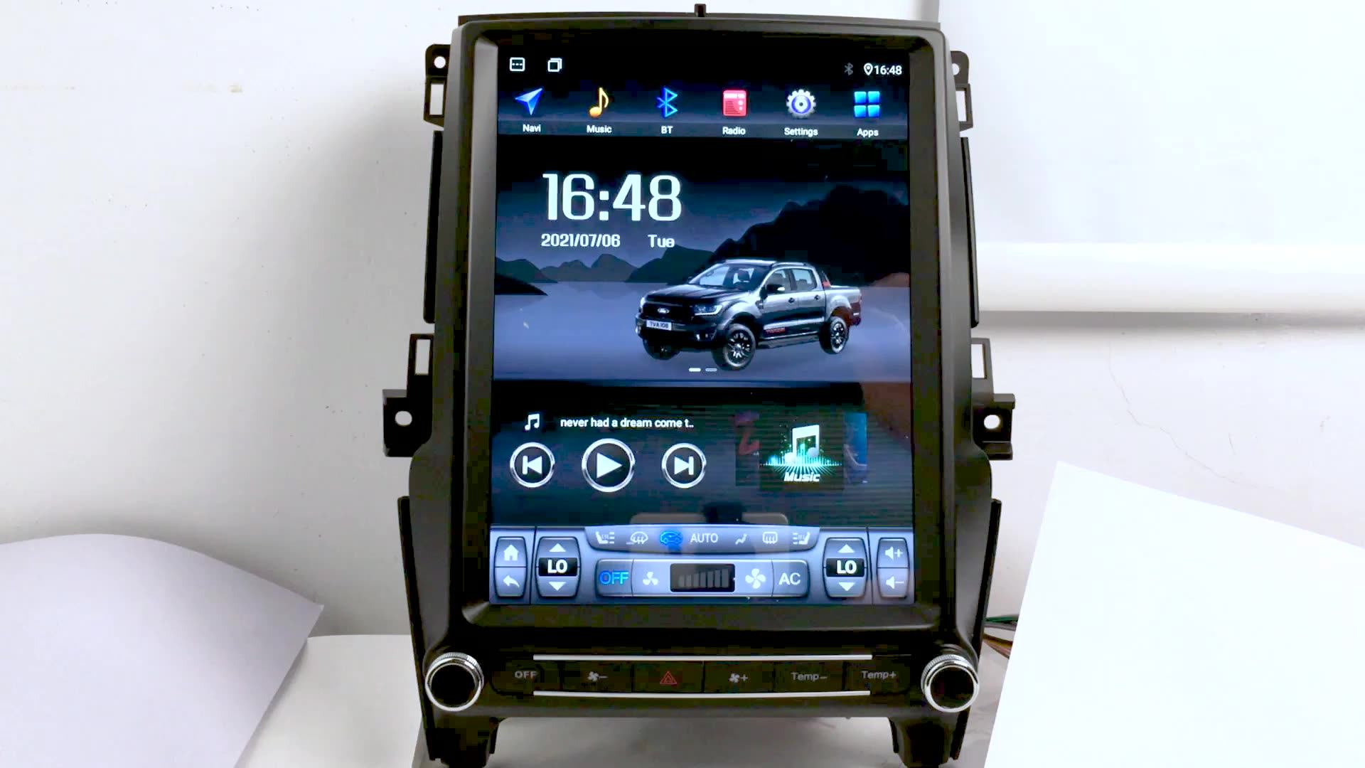 Tesla Radio Android Car Stereo Vertical Screen For Ford Ranger Raptor ...