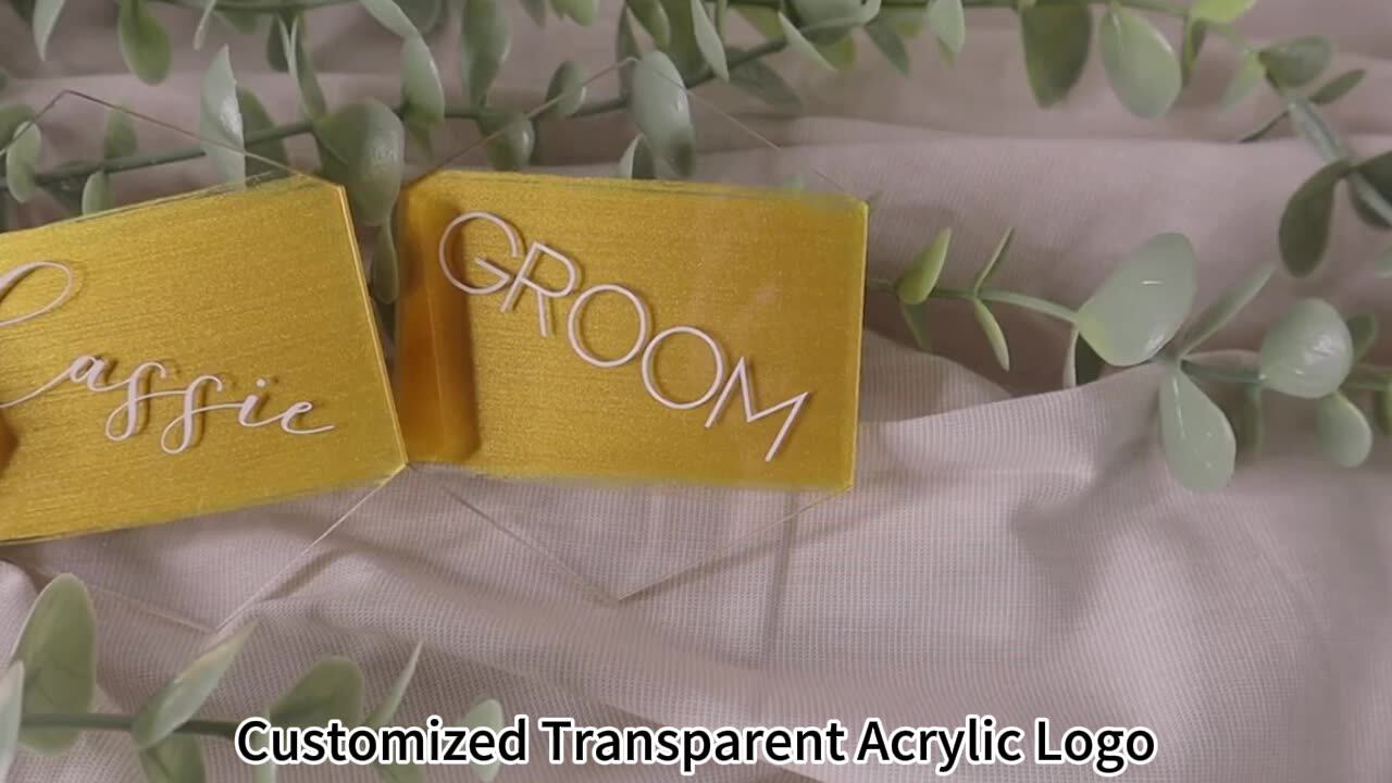 Custom Bar Signage Qr Code Holder Acrylic Wedding Name Place Card Arch ...