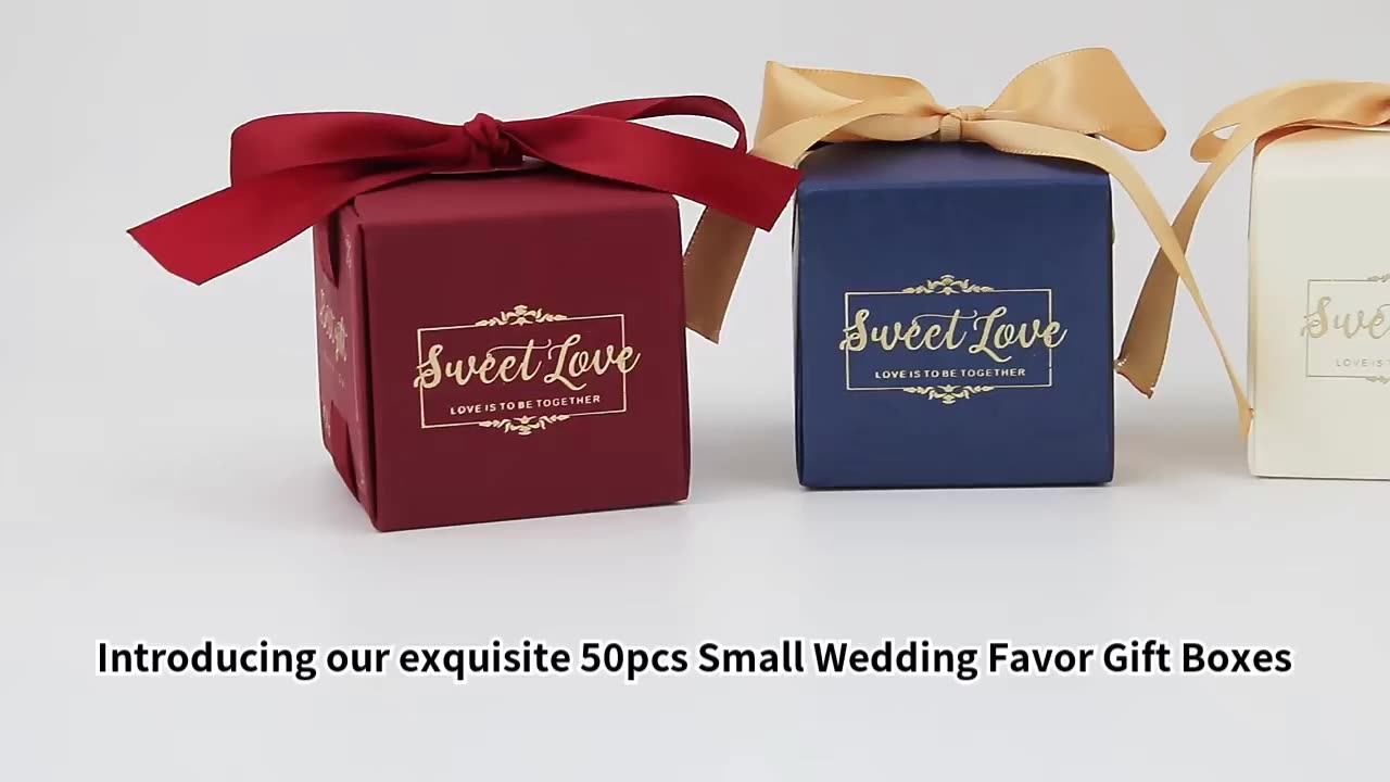 Small Wedding Favor Gift Boxes With Ribbons Candy Boxes For Baby ...
