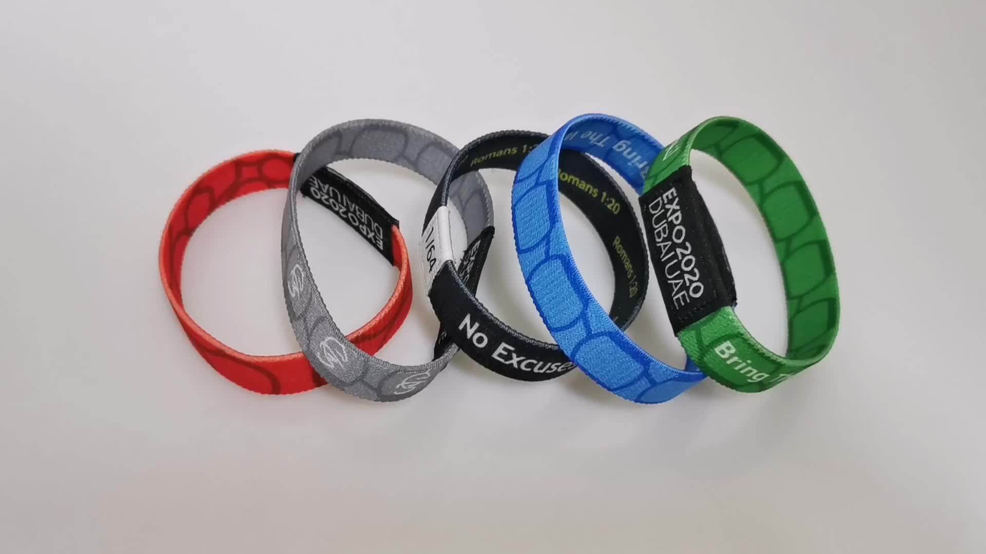 High Quality Fashion Polyester Fabric Elastic Wristband And Bracelet ...