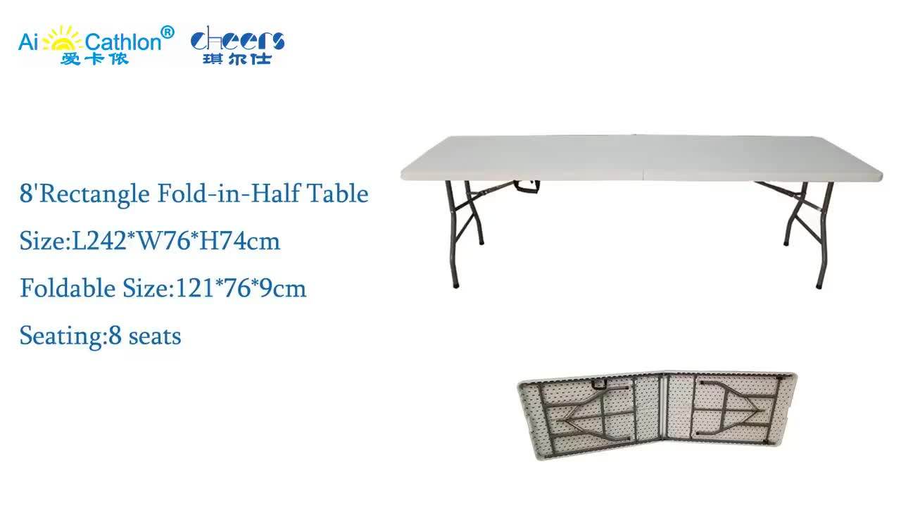 8ft 240cm Outdoor Bbq Plastic Folding Tables For Catering Cafeteria ...