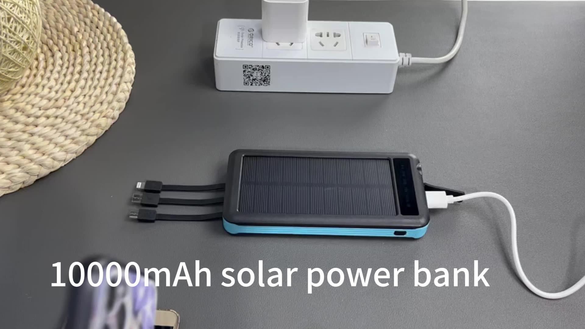 10000mah Solar Power Bank For Iphone Samsung Portable Charging Wireless ...