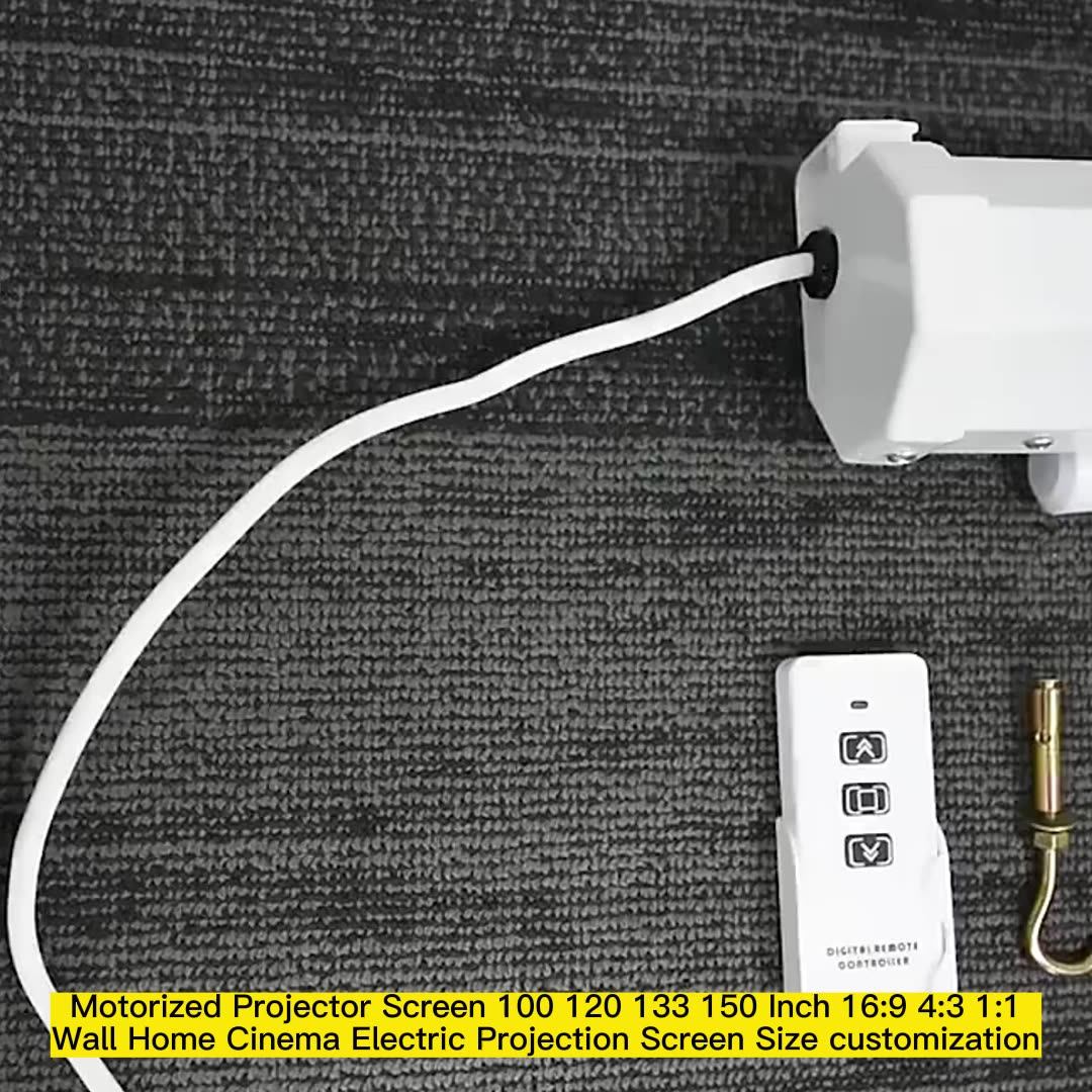 High Quality Motorized Projector Screen 100 Inch 16:9/4:3/1:1 Motorized ...