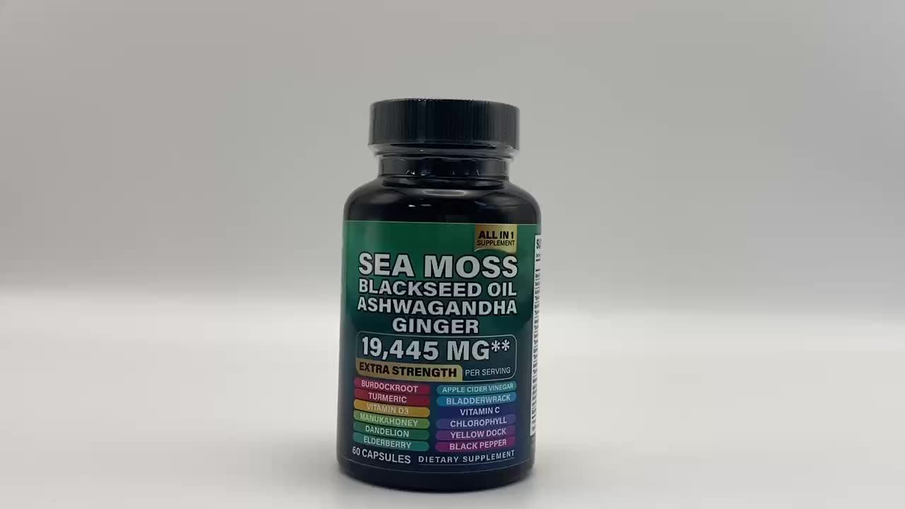 Private Label Sea Moss Black Seed Oil Ashwagandha Capsules Turmeric ...