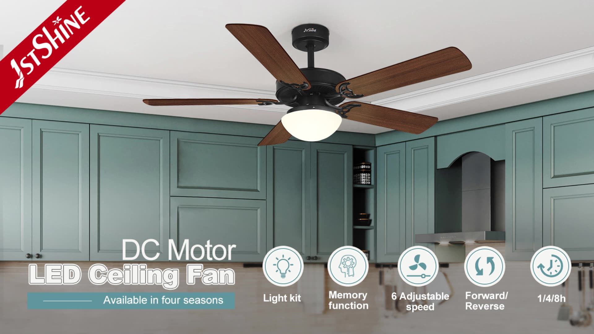 1stshine Led Ceiling Fan 5 Mdf 52 Inches Classic Design Ceiling Fan ...