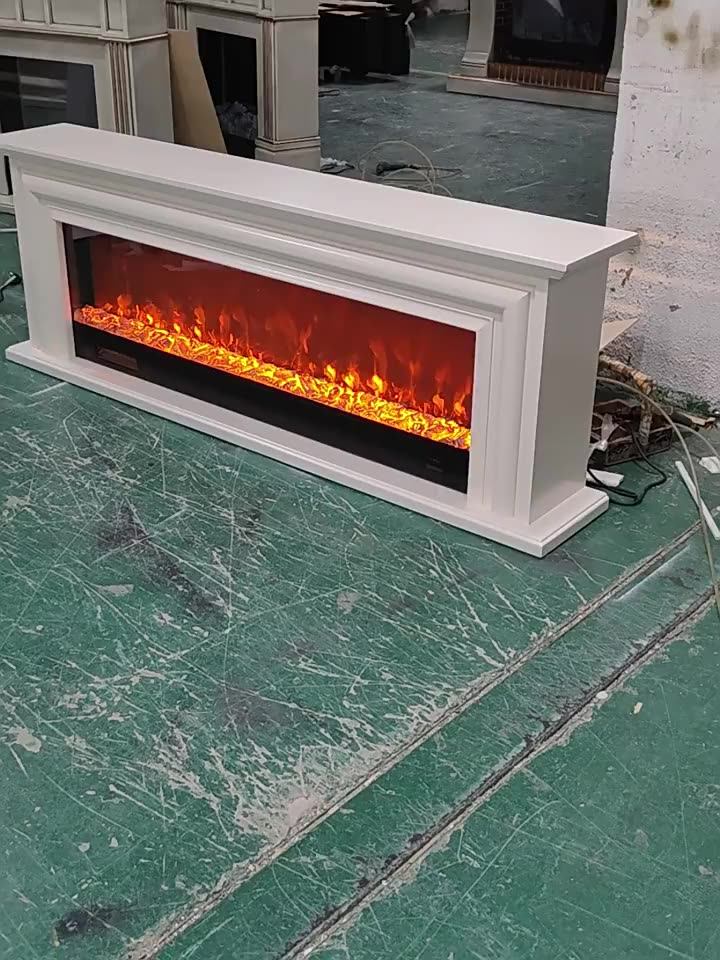 Black Indoor Decorative Remote Infrared Led Flame Electric Fireplace ...