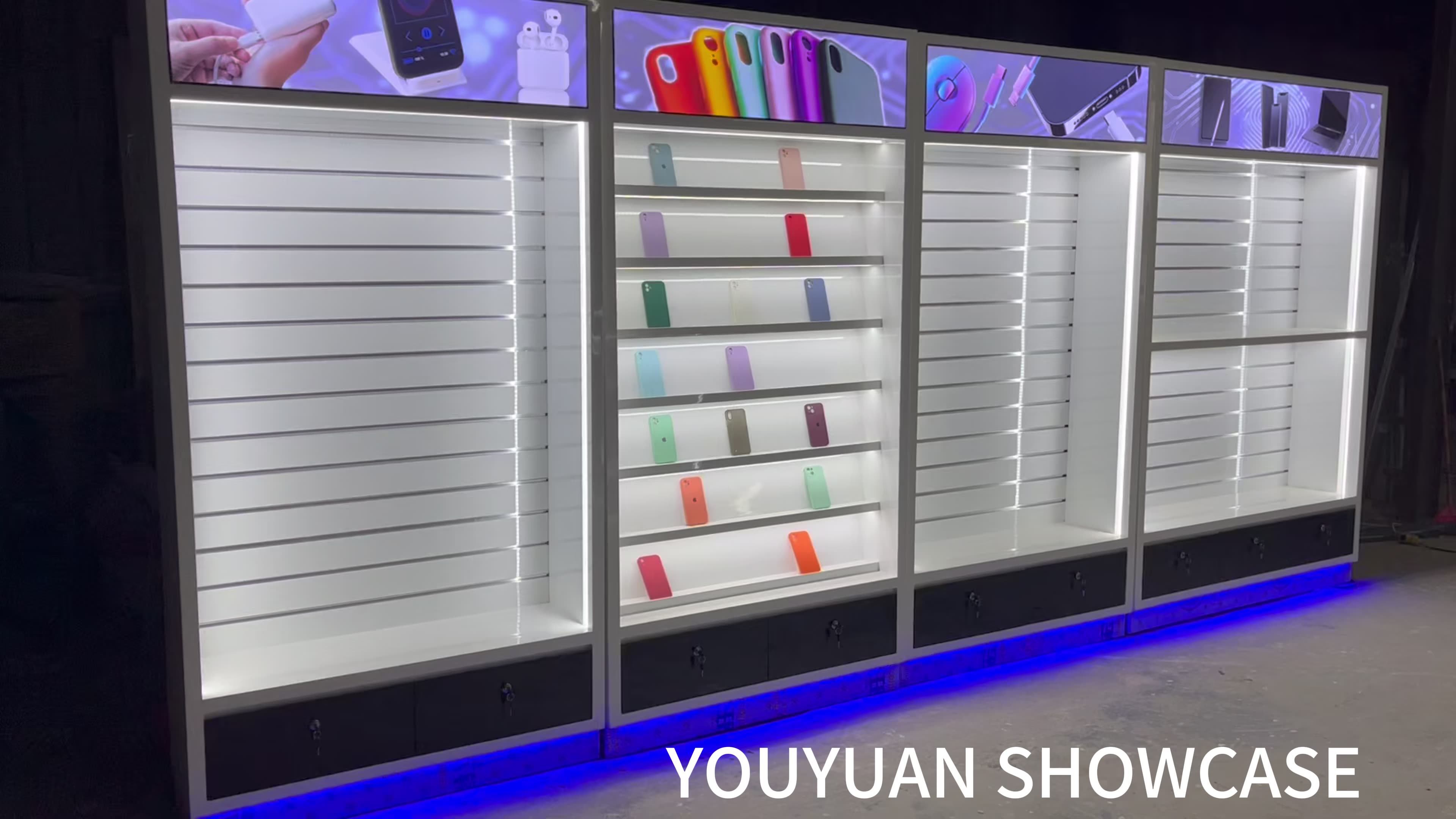 Plywood Glass Display Showcase For Mobile Shop Counter Display Cabinet ...