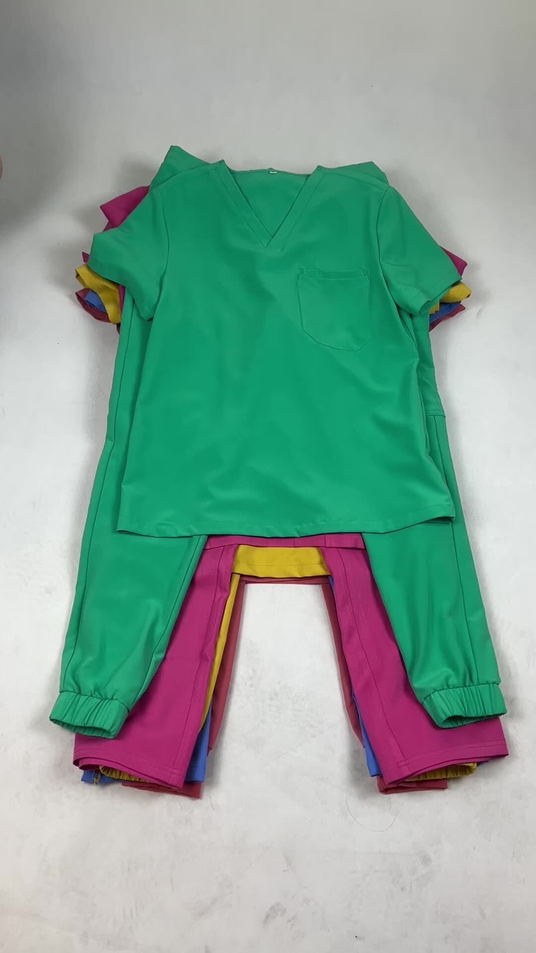 High Waist Oversized Draped Drop-shoulder Scrub Pants Straight Leg ...