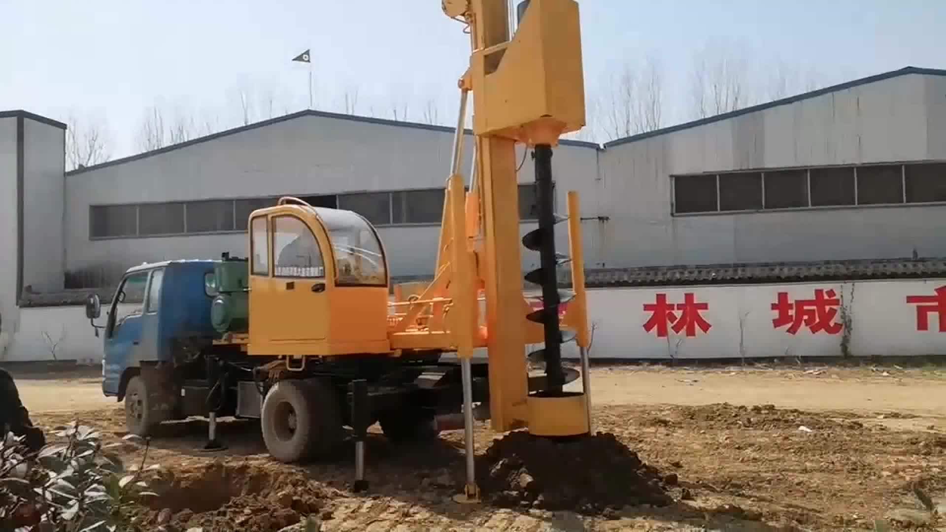 Double Head Hydraulic Post Driver With Car Truck /cralwer Truck Mounted ...