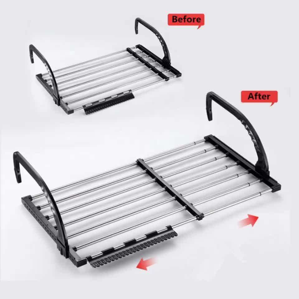 Multifunctional Plastic + Stainless Steel Telescopic Wall-mount ...