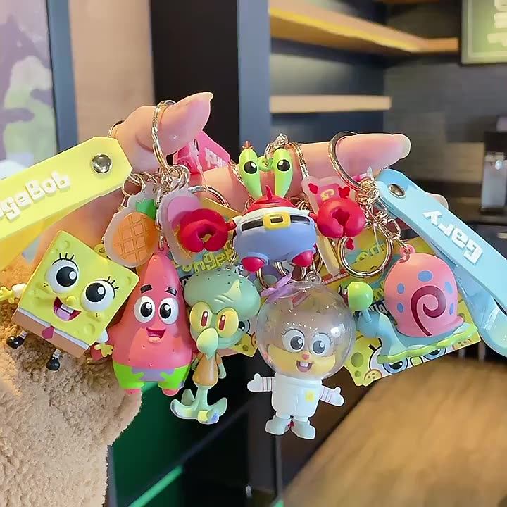 Wholesale 3d Pvc Kawaii Cute Cartoon Squidward Pendant Keychain 3d Cute ...