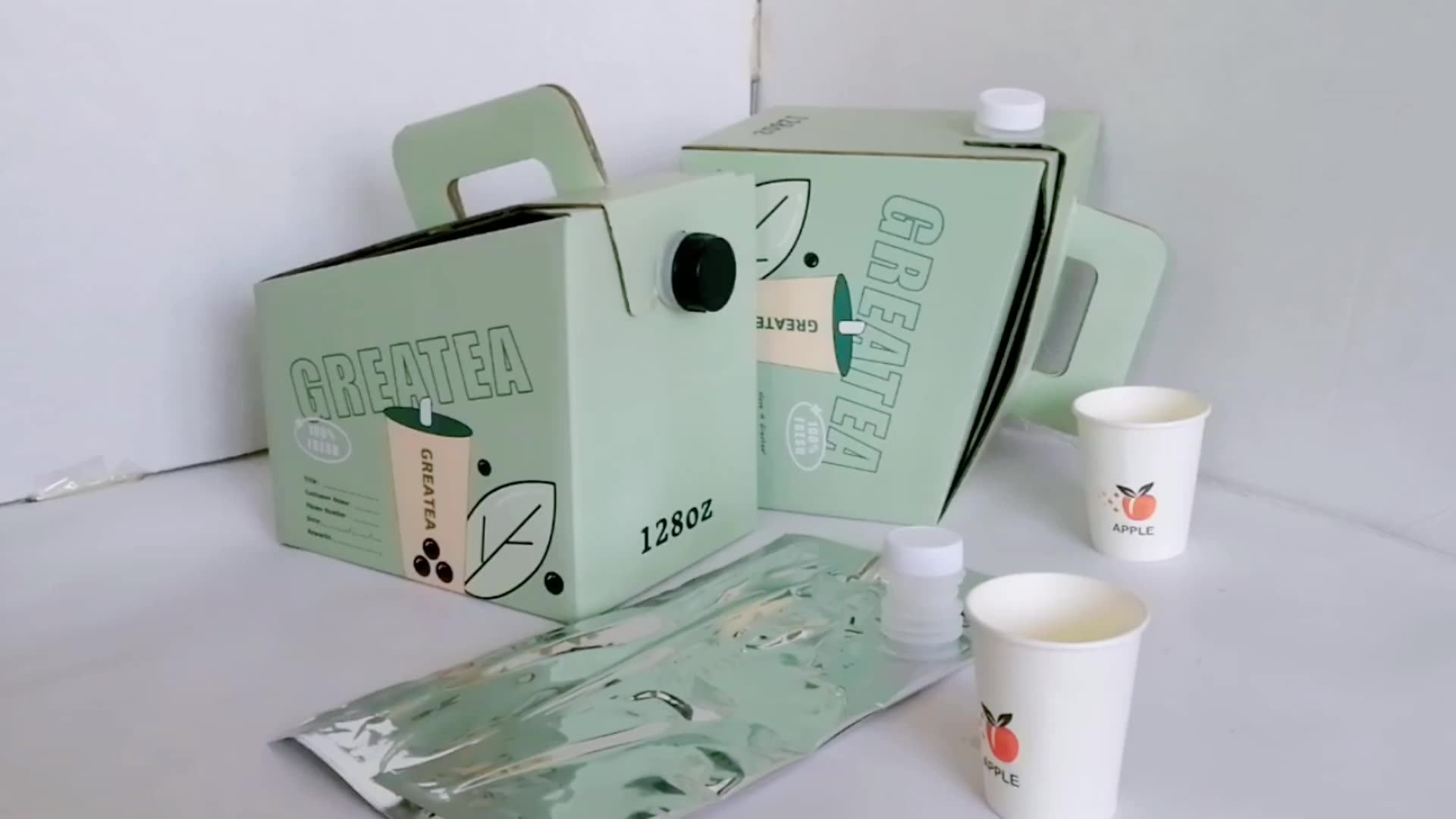 Customized Design Brown Kraft To-go Drink Boxes Disposable Coffee Bag ...