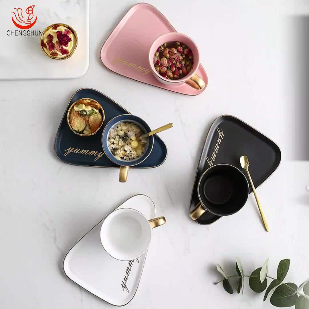 Wholesale Souvenir Tea Cup And Saucer Ceramic Tea Cup With Snack Plate ...