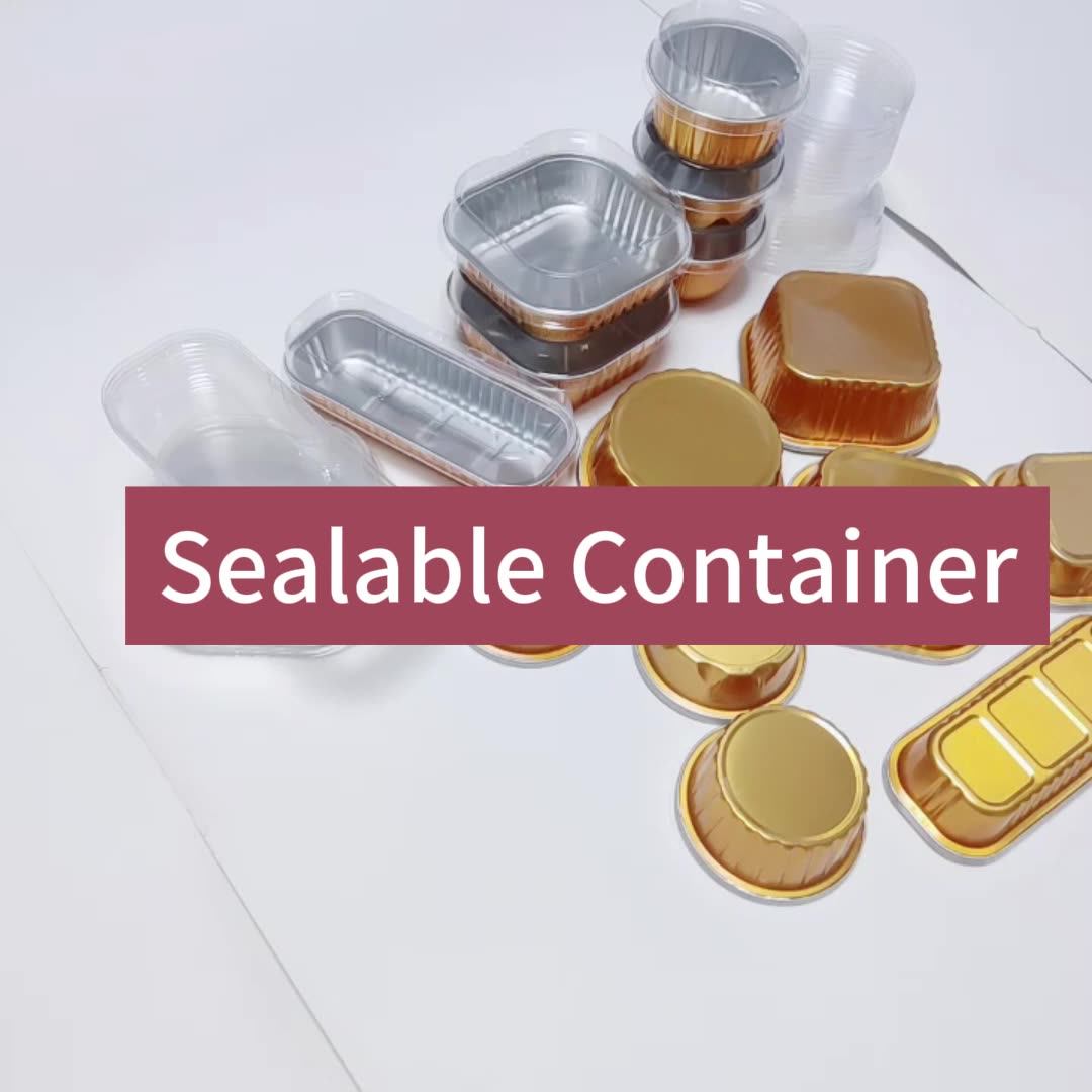Sealable Pp Foil Containers Bakery Reusable Food Canned Packaging Gold ...
