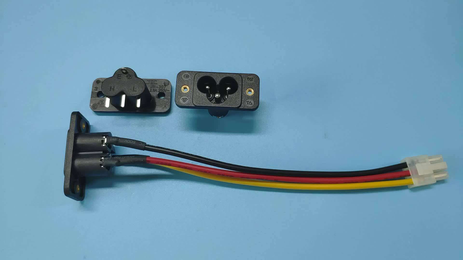 Leci 250v 6a 3 Pin C6 Ac Inlet Screw Mounting Sockets - Buy Screw ...