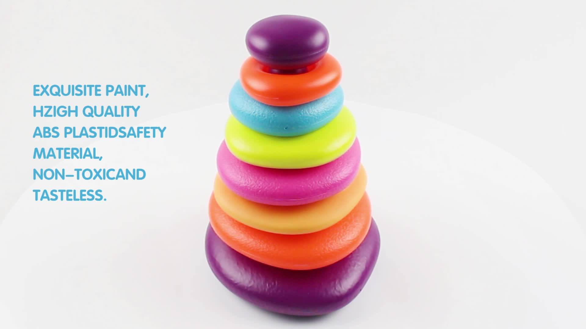 Huada 2019 Wholesale Kids Colorful Rainbow Stacking Circle Toy ...