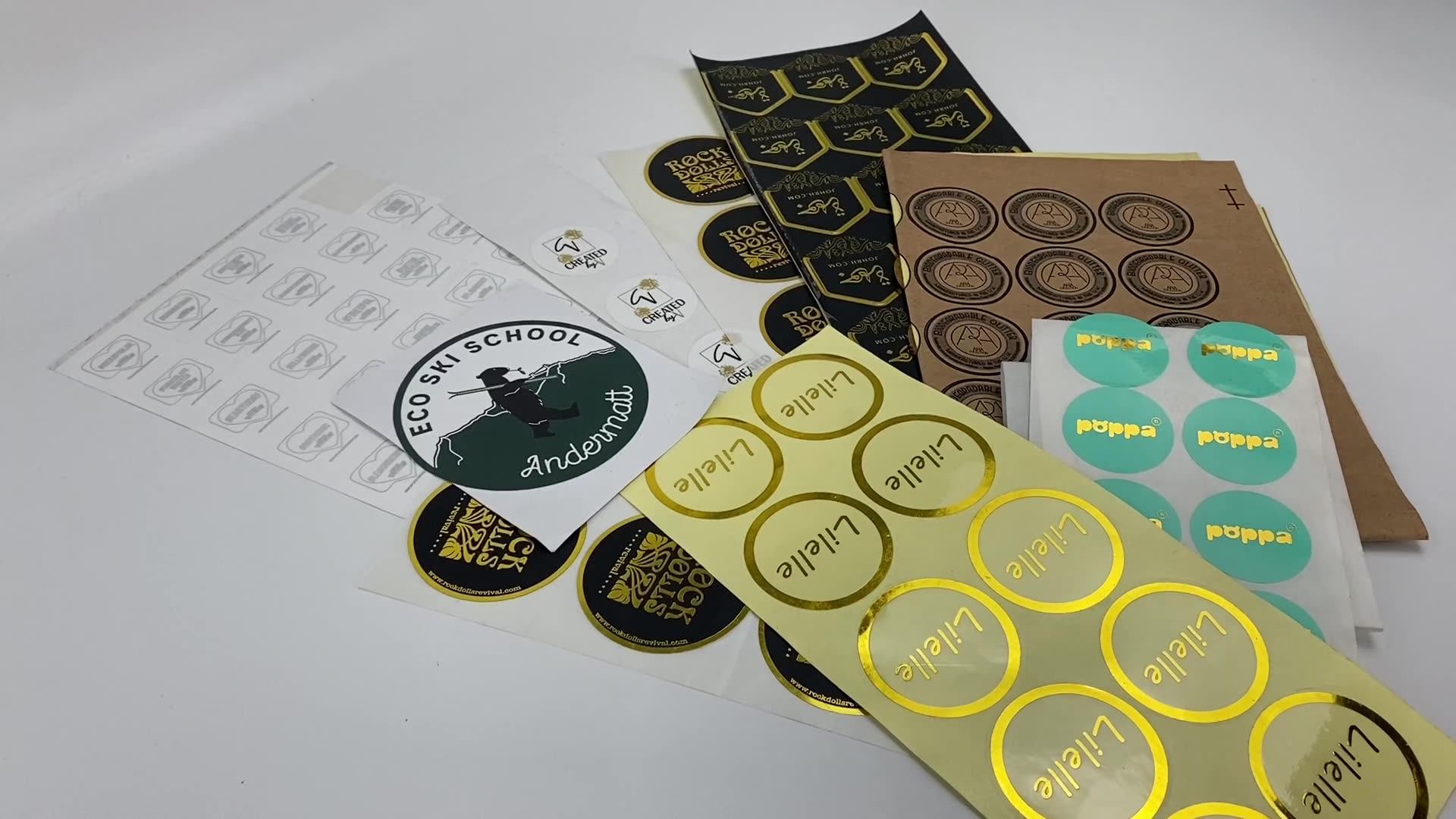 Customised Adhesive Sticker Printed Die Cut Gold Hot Stamping Film ...