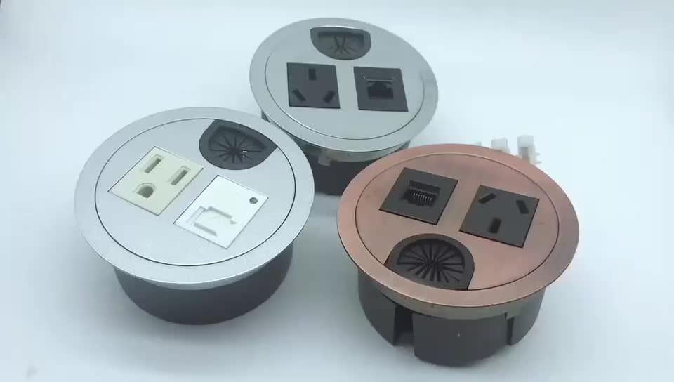 New Multi-function Desk Round 80mm Socket Table Hidden Socket Desktop ...