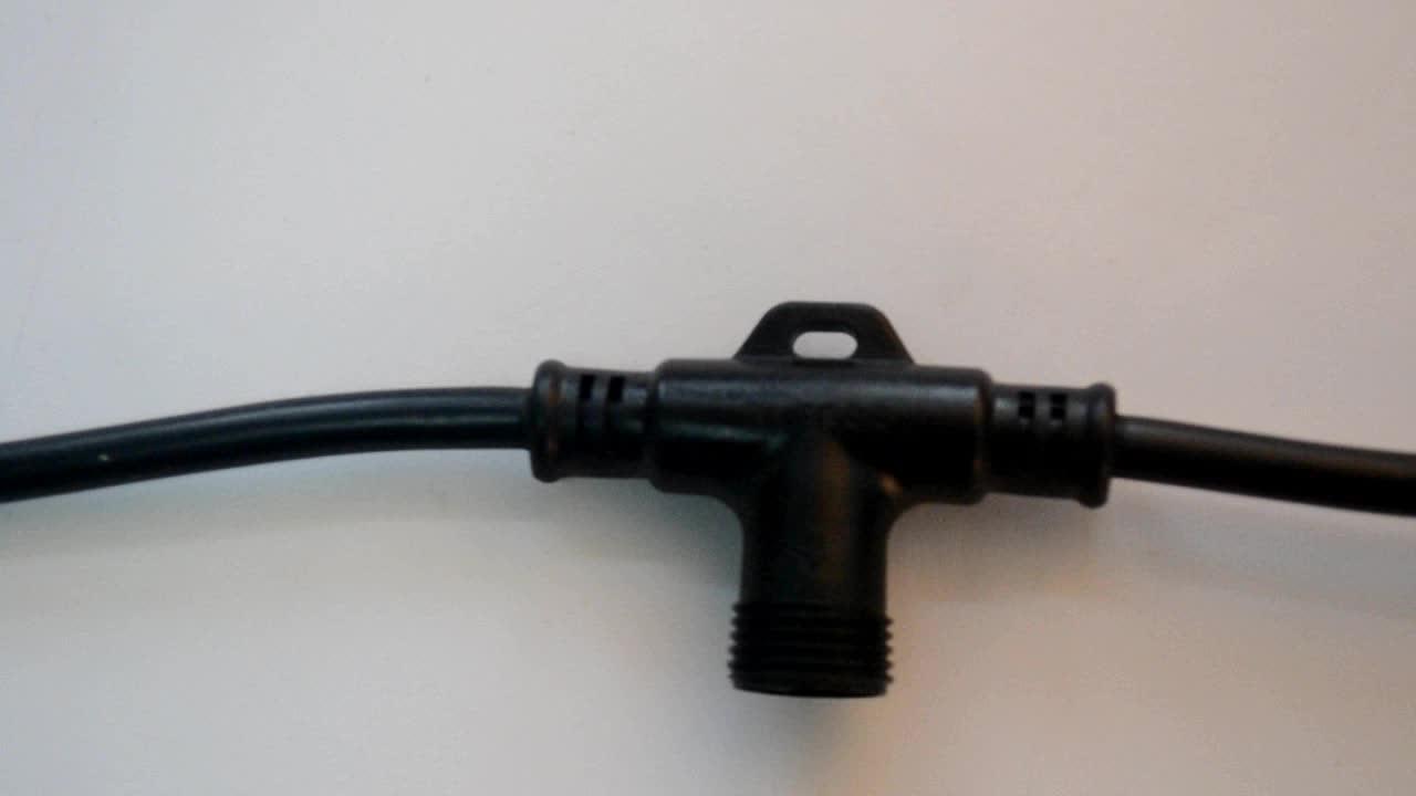 T-shaped 3-way Waterproof Connector 2 Pins Ip67 Male And Female ...