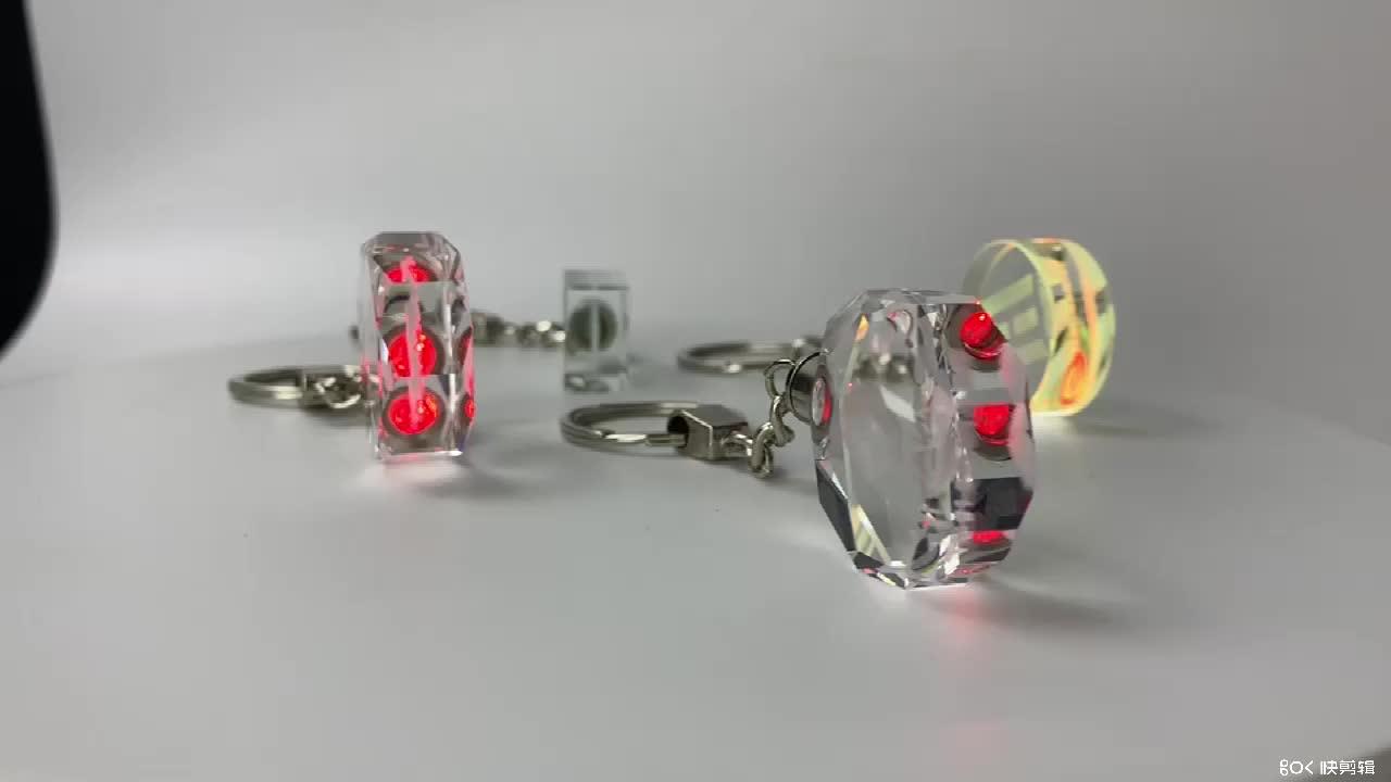 Cheap Wholesale K9 Blank Sublimation Led Crystal Keychains Key Ring ...