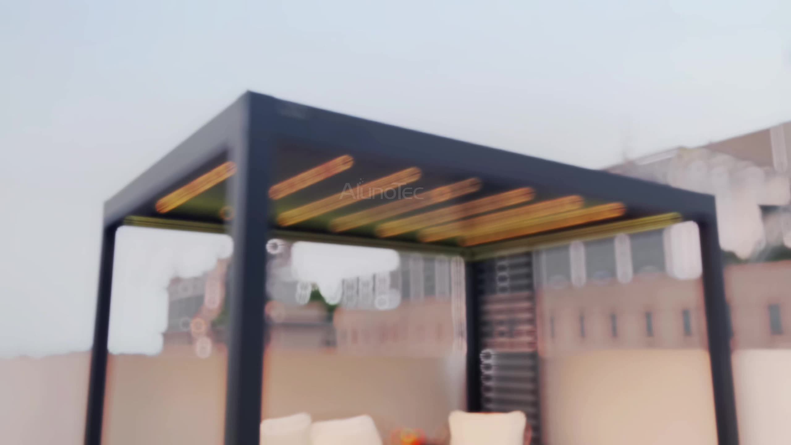 Alunotec Metal Outdoor Louver Roof Electric Pavilion Waterproof ...