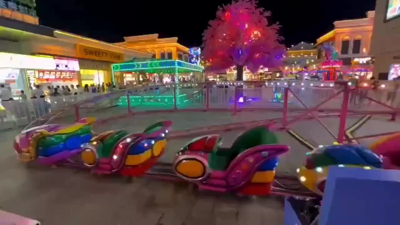 Kiddie Mini Roller Coaster Electric Train Ride Carnival Game Mini Space ...