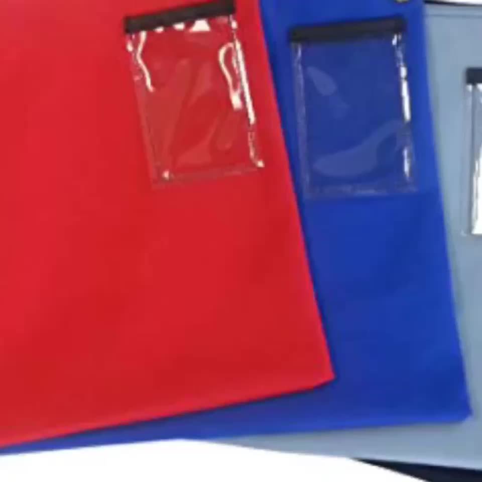 Red Interoffice Mailer Cotton Transit Sack Zipper Case Pouch Canvas ...